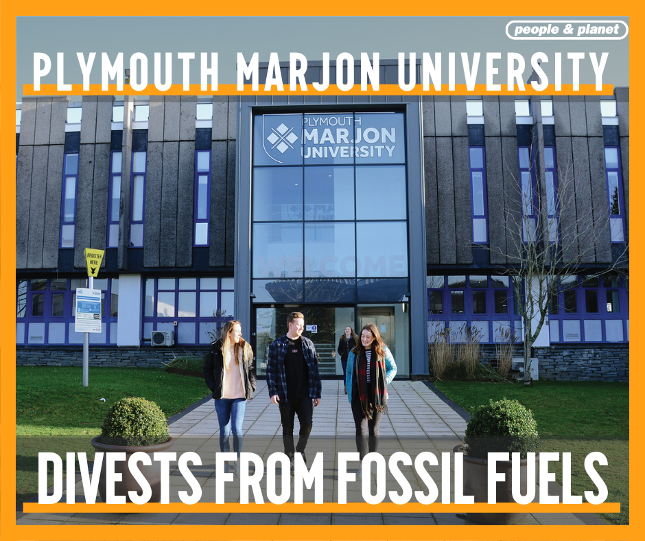 Press Release: Plymouth Marjon University drops fossil fuel investments ...